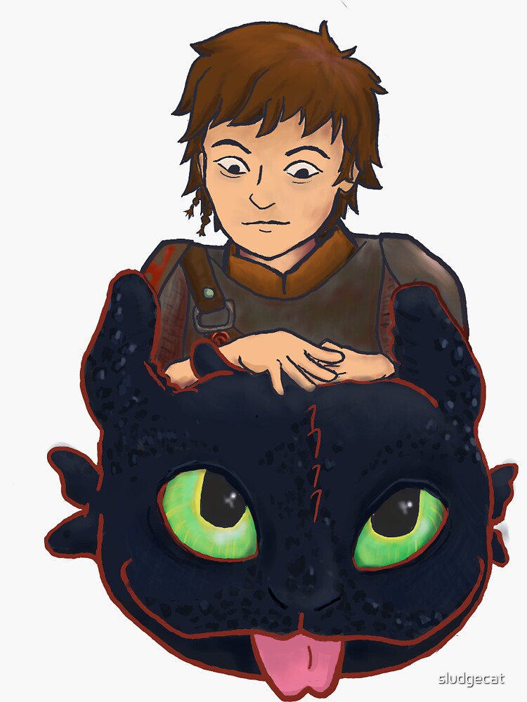"Hiccup and Toothless" Sticker for Sale by sludgecat | Redbubble