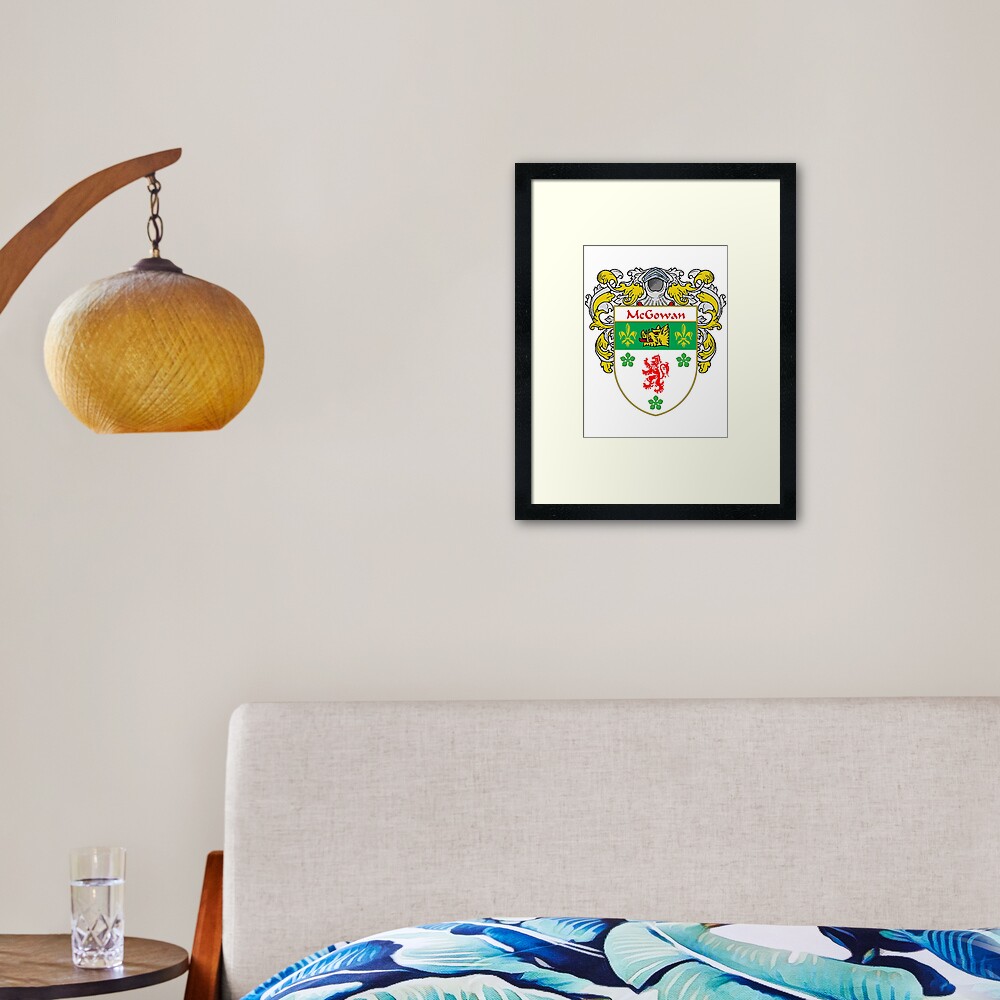 "McGowan Coat of Arms/Family Crest" Framed Art Print by IrishArms ...