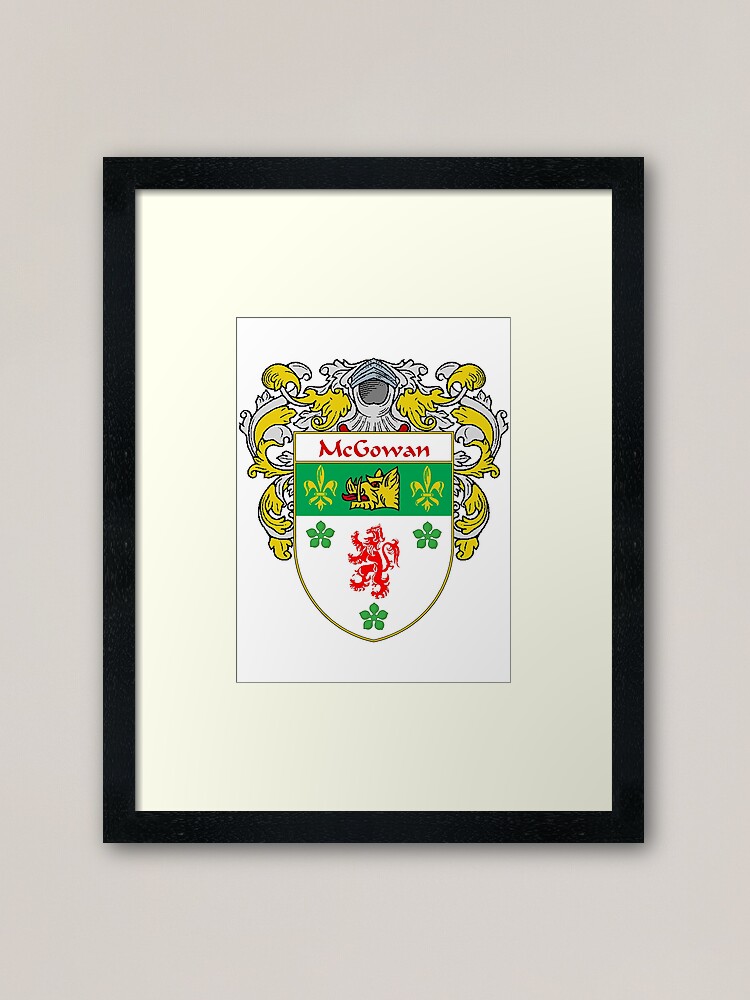 "McGowan Coat of Arms/Family Crest" Framed Art Print by IrishArms ...