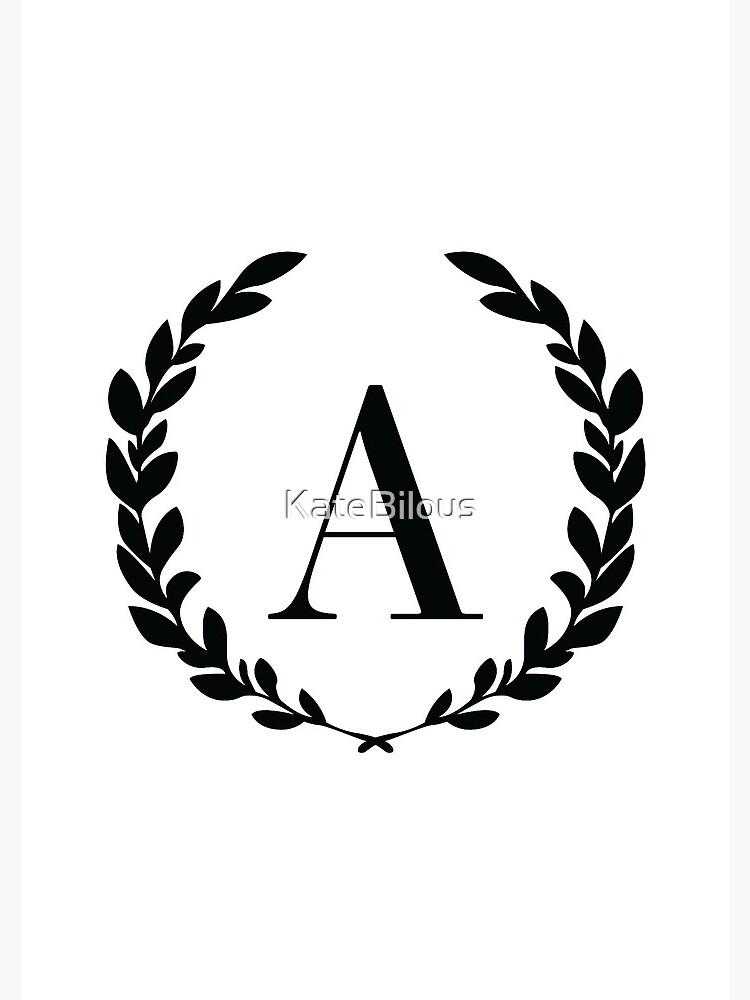 Cuaderno de espiral «Letra A, monograma de corona de laurel A, inicial ...