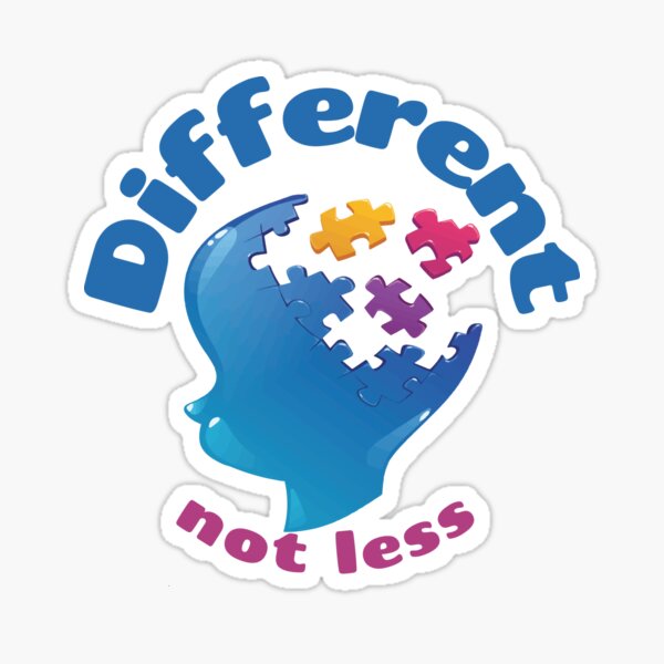 "Different not less" Sticker by Nakikej | Redbubble