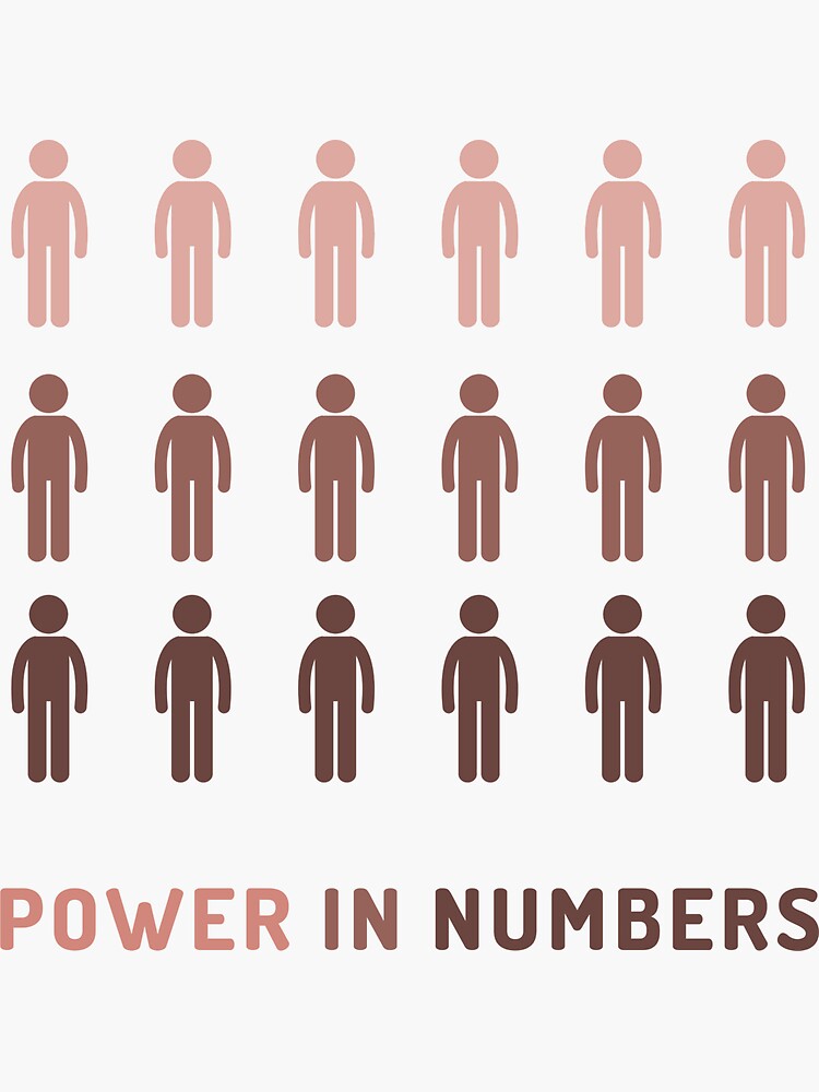 "POWER IN NUMBERS" Sticker for Sale by thepetitedoctor | Redbubble