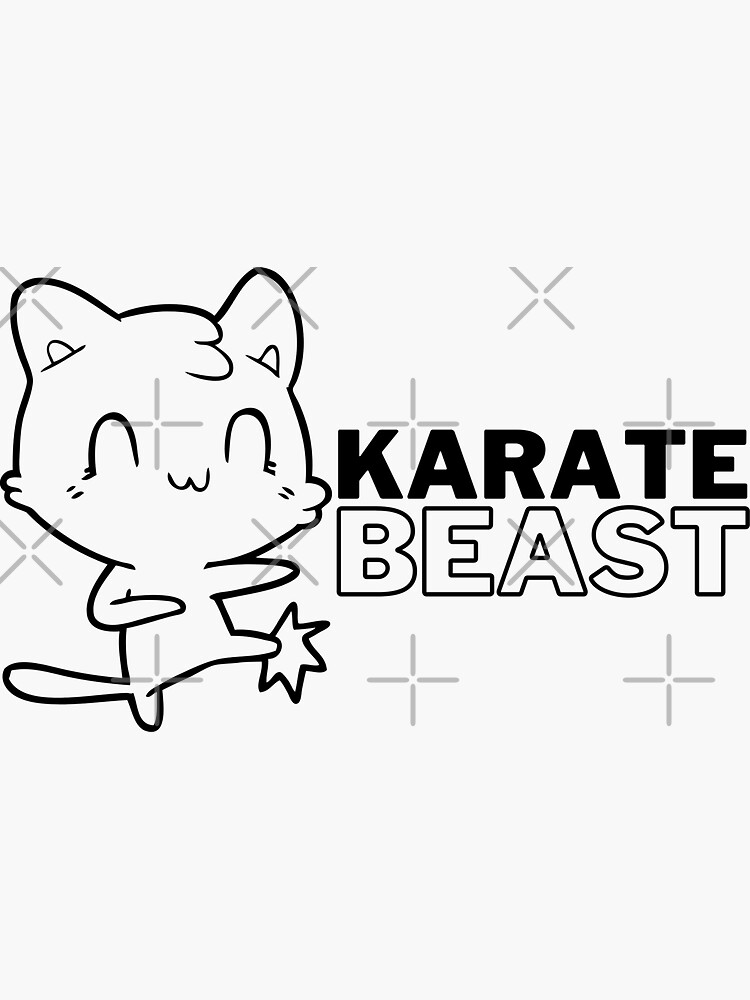 "Karate beast Kitty " Sticker by StickersQueens | Redbubble