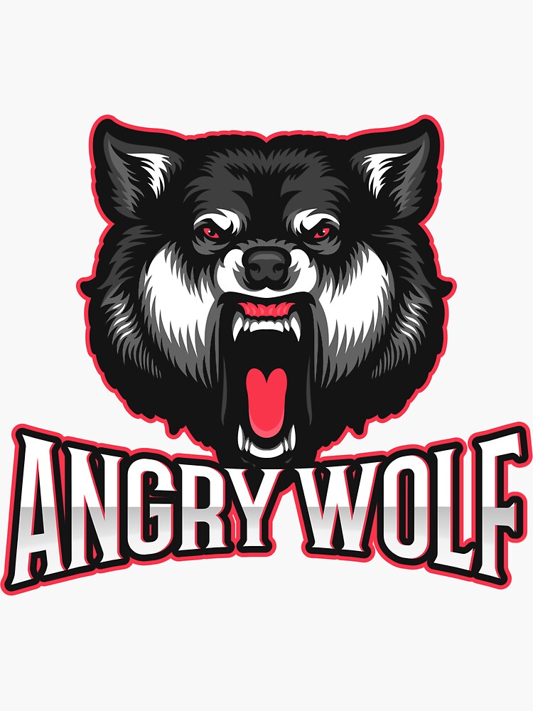 "Angry Wolf" Sticker by WMD12 | Redbubble