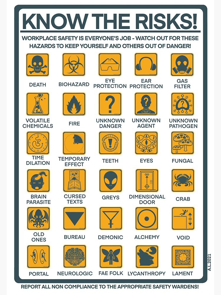 "Know The Risks!" Sticker by AshLernoutArt | Redbubble