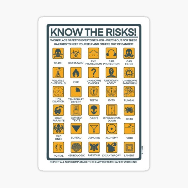 "Know The Risks!" Sticker by AshLernoutArt | Redbubble