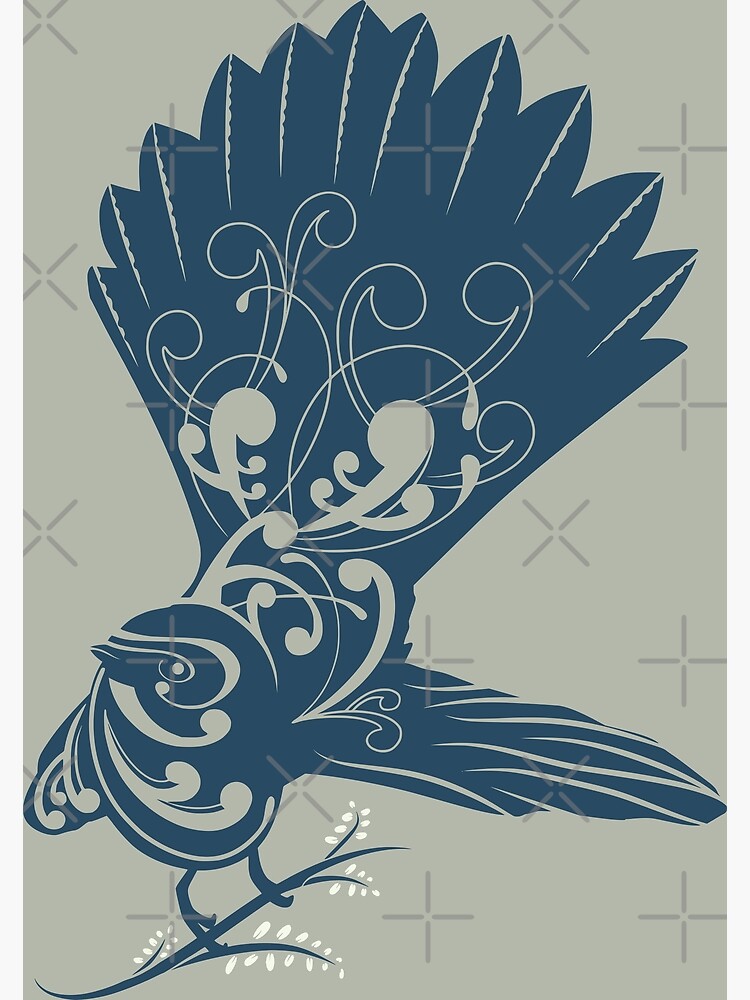 " New Zealand Native Piwakawaka Bird - Fantail" Art Print for Sale by ...