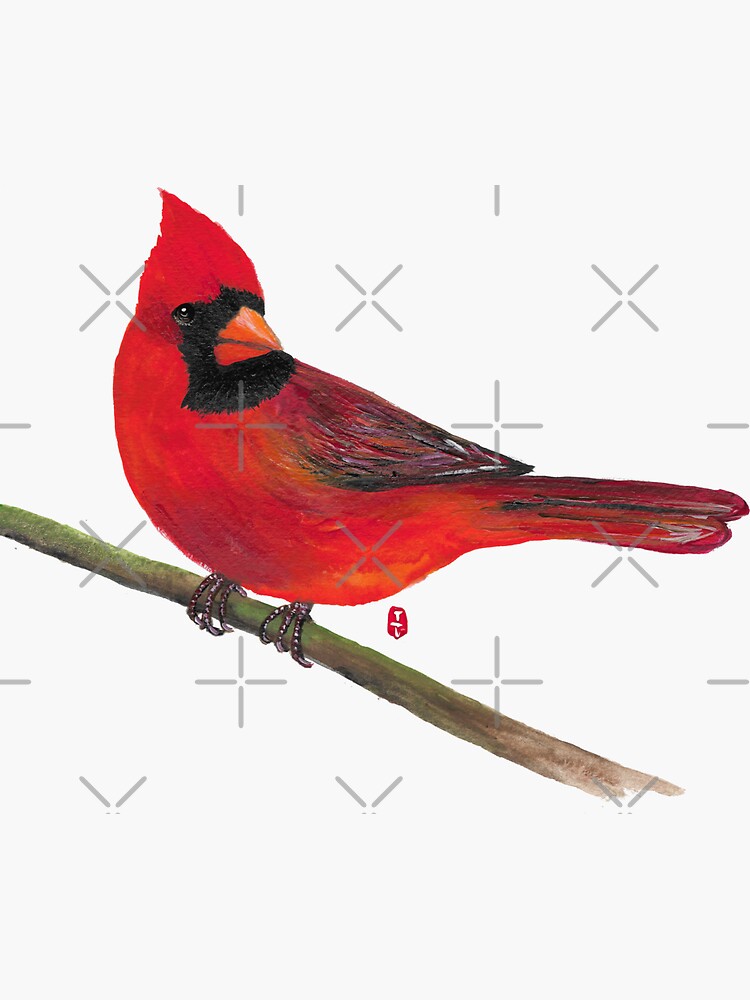 "Red Cardinal" Sticker for Sale by TiffanyRoy | Redbubble
