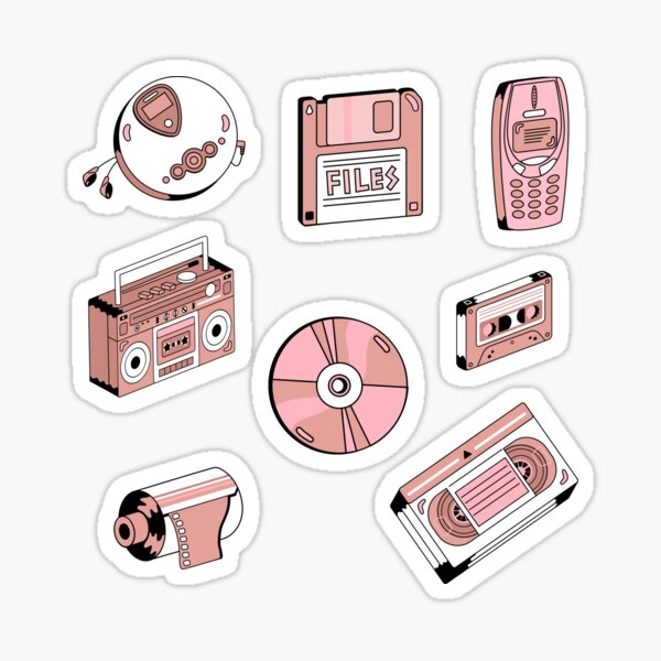 "90s Tech Pink Aesthetic Pack" Sticker for Sale by allymadethis | Redbubble