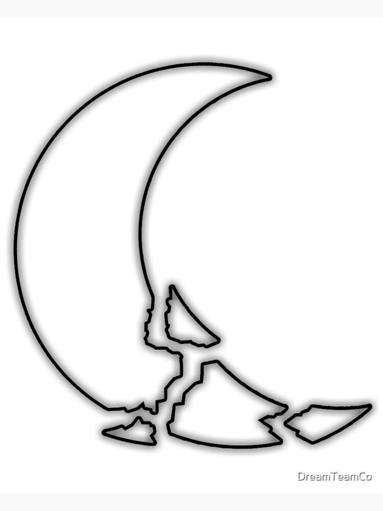 "Black Broken Moon (Outline) " Art Print for Sale by DreamTeamCo ...