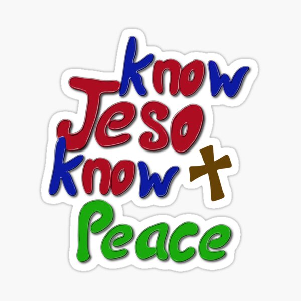 Pegatina «Conoce a Jesús, conoce la paz, conoce a Jeso, conoce la paz ...