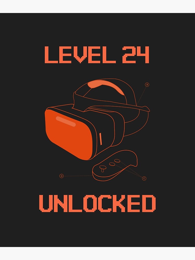 "Level 24 Unlocked - Birthday Leveling Up VR Video Game Controller ...