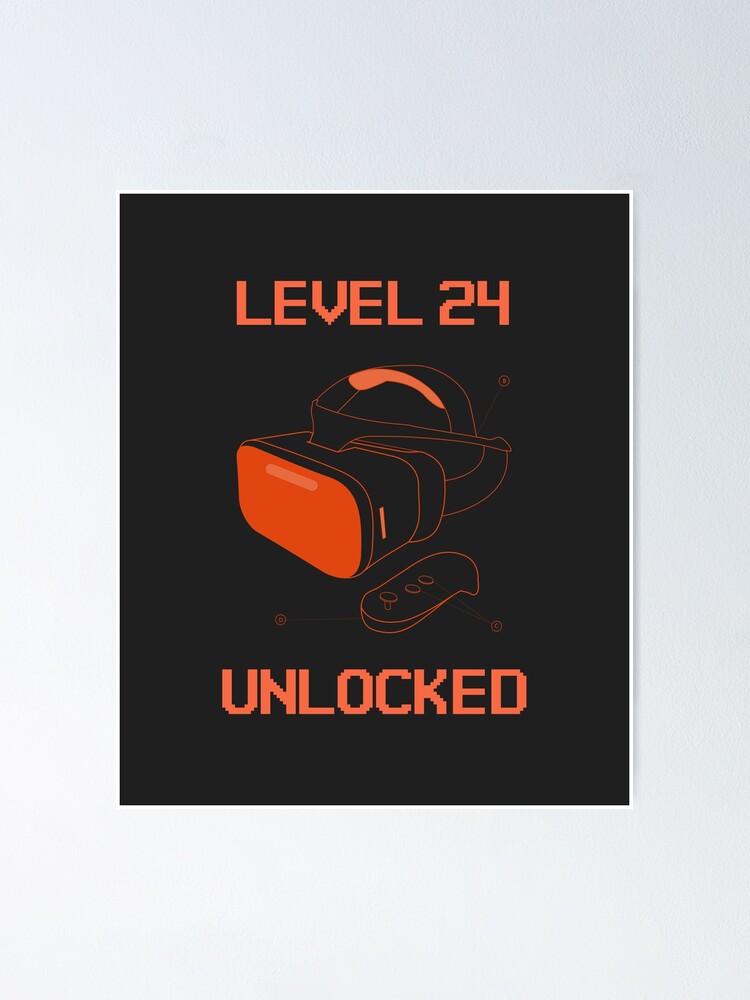 "Level 24 Unlocked - Birthday Leveling Up VR Video Game Controller ...