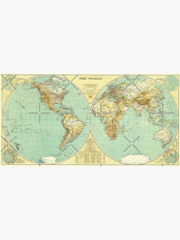 Vintage World Map 1935 | Vintage Map Of The World | World Map Premium ...