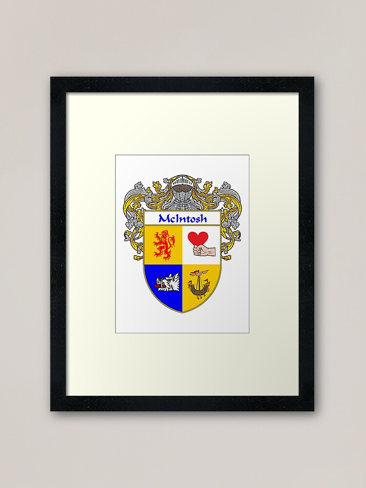 "McIntosh Coat of Arms/Family Crest" Framed Art Print for Sale by ...