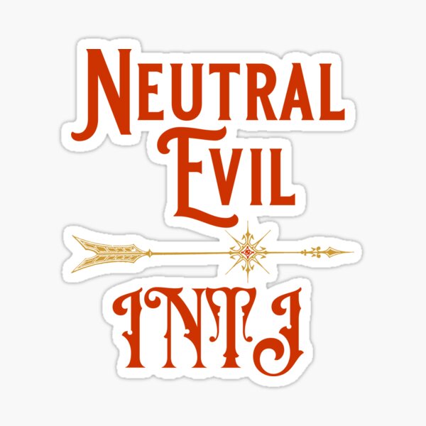 "Neutral Evil INTJ" Sticker by sandpiperstudio | Redbubble