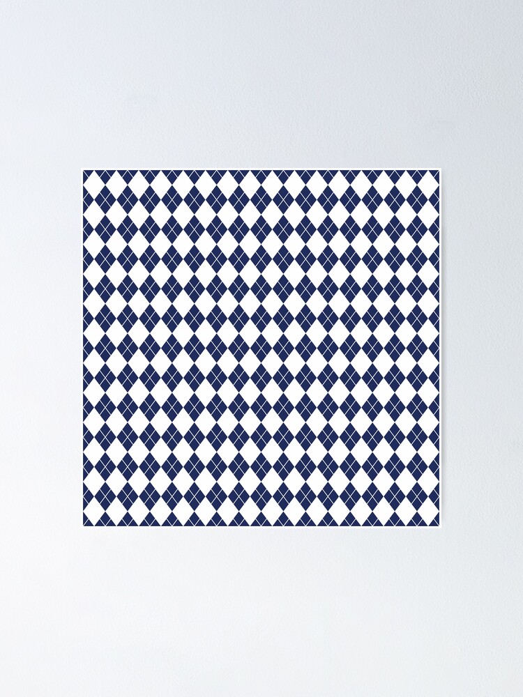 "Classic Navy Blue Preppy Diamong Pattern" Poster for Sale by RKasper ...
