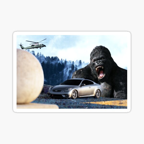 "G37 with Kong in the background" Sticker for Sale by Topgainer | Redbubble