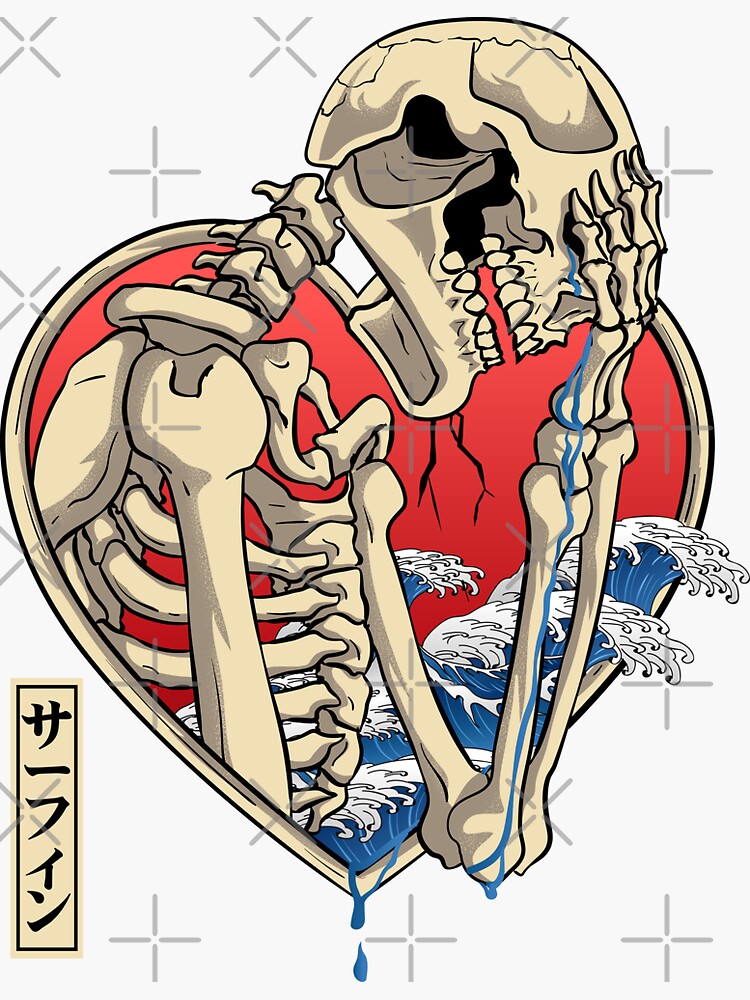 "Crying Skeleton" Sticker for Sale by rmmiranda123 | Redbubble
