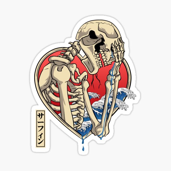 "Crying Skeleton" Sticker for Sale by rmmiranda123 | Redbubble