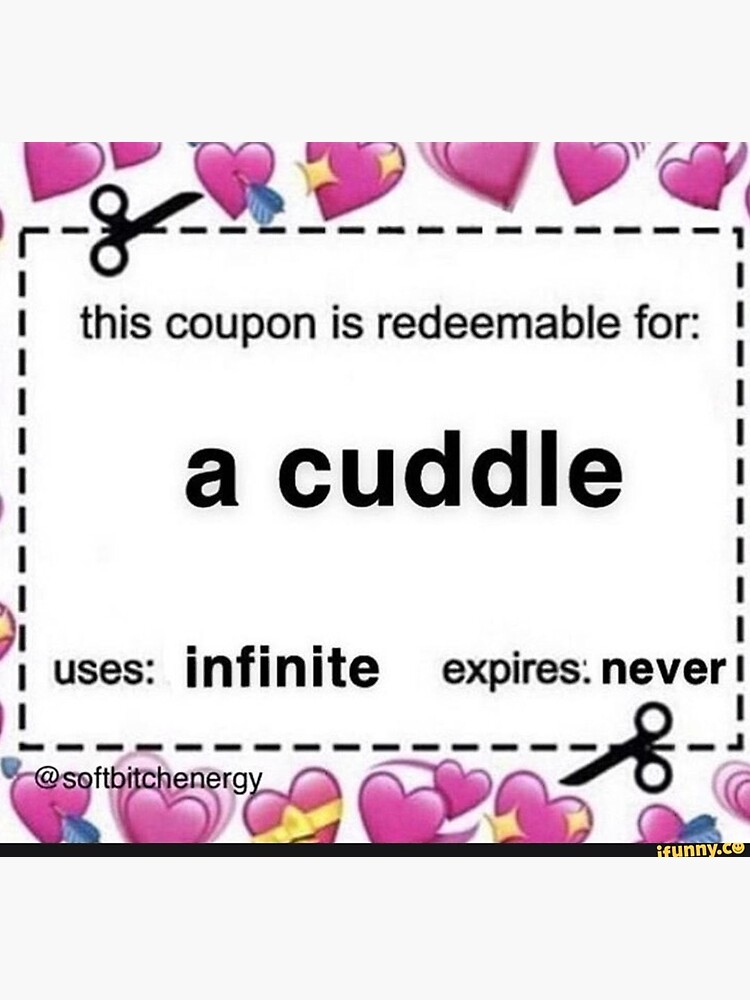 "Cuddle Coupon Wholesome meme" Sticker by ayyyyyyyy | Redbubble