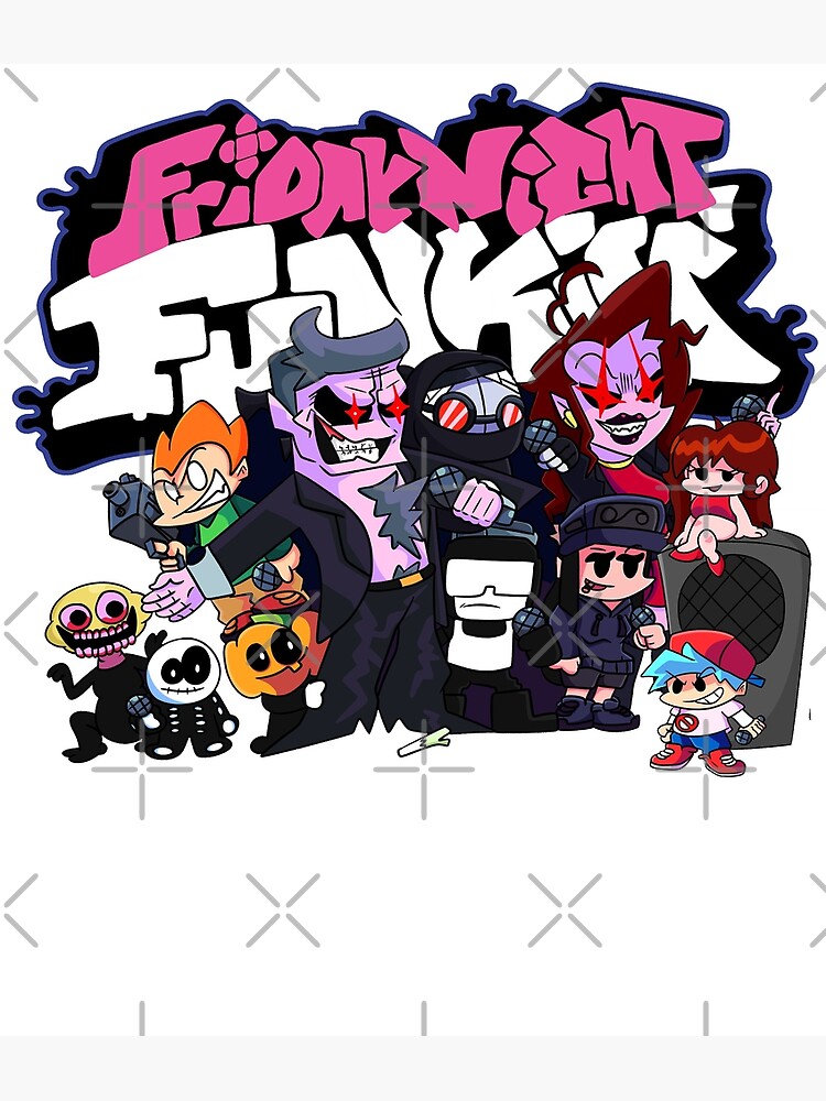 "Graphic Friday Night Funkin Game Main Characters" Photographic Print ...
