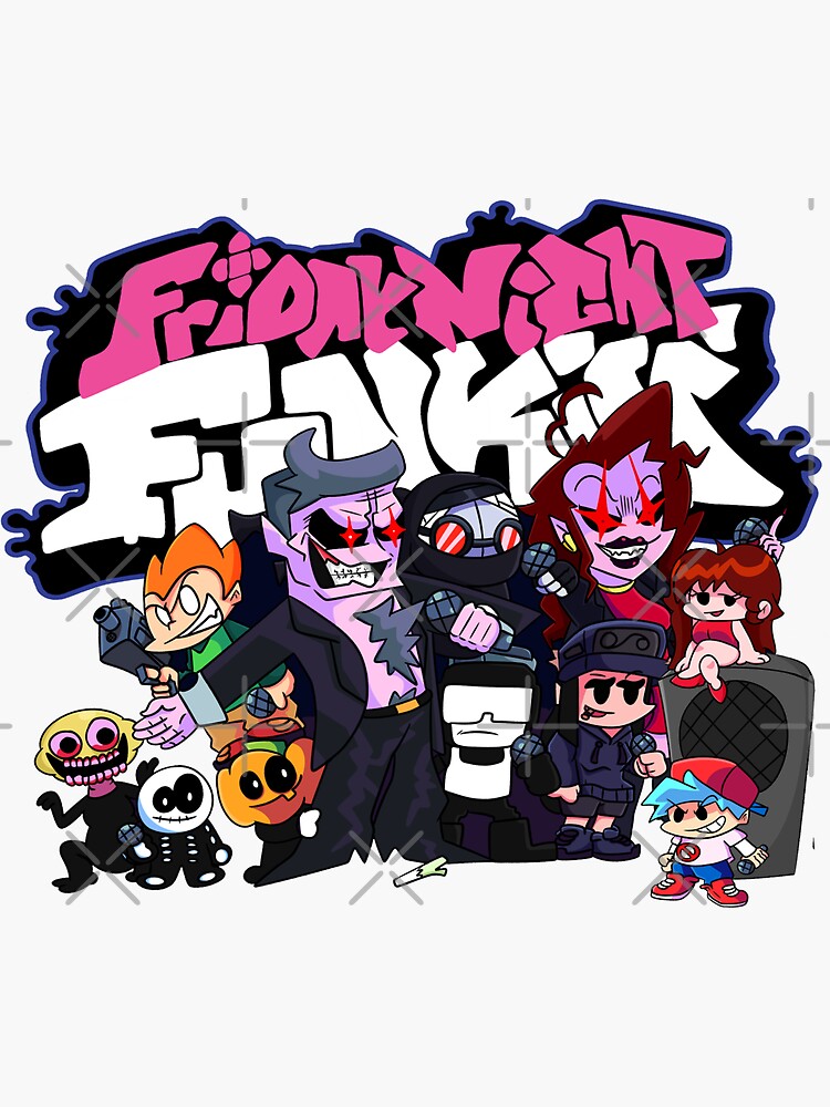 "Graphic Friday Night Funkin Game Main Characters" Sticker for Sale by ...