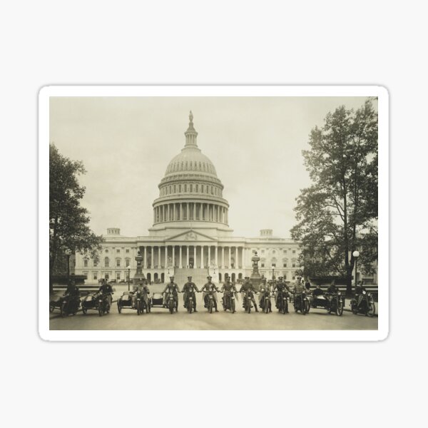 "Vintage Motorcycle Police - Washington DC" Sticker for Sale by ...