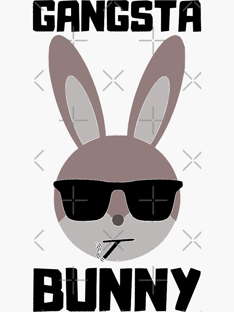 "Gangsta Rabbit" Sticker by OMdesigns93 | Redbubble