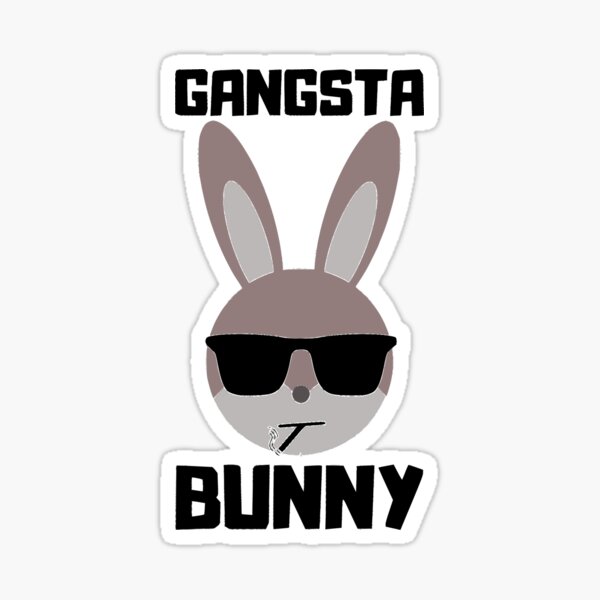 "Gangsta Rabbit" Sticker by OMdesigns93 | Redbubble