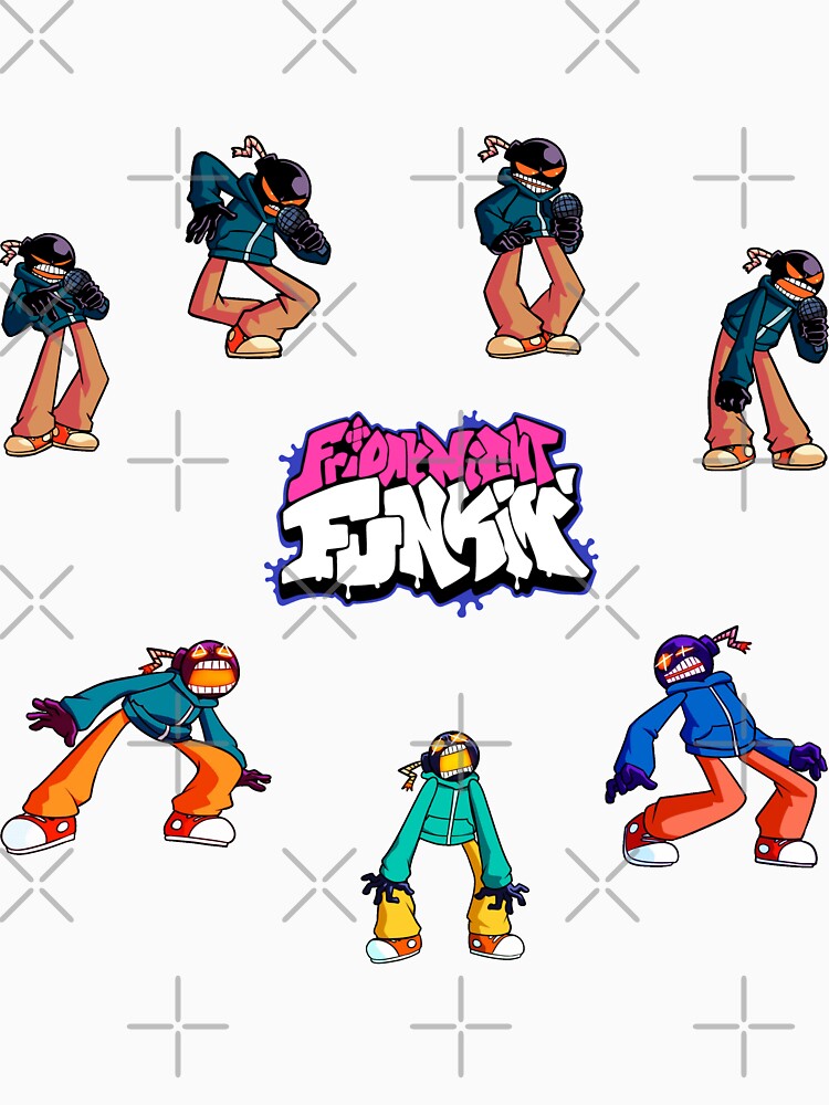 " Friday Night Funkin Whitty All Pose Stickers" T-shirt for Sale by ...