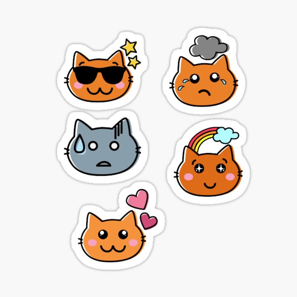 "Moody cats - describe your emotions!" Sticker for Sale by ...