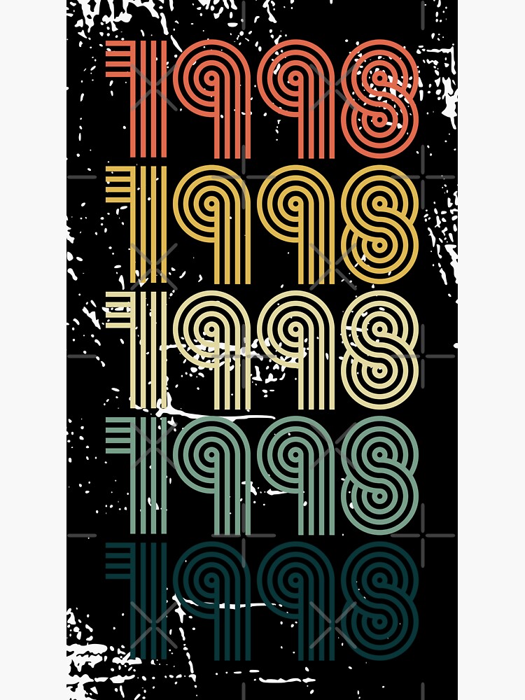 "Vintage 1998 Classic 1998 Retro 1998 Birth Year" Sticker for Sale by ...