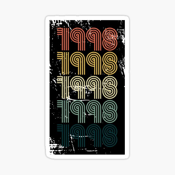 "Vintage 1998 Classic 1998 Retro 1998 Birth Year" Sticker for Sale by ...