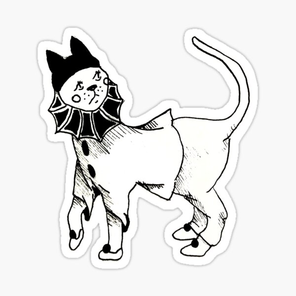 "Pierro's cat" Sticker by Belssi | Redbubble