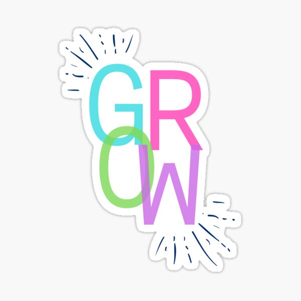"'GROW'" Sticker for Sale by Vivienne0161 | Redbubble