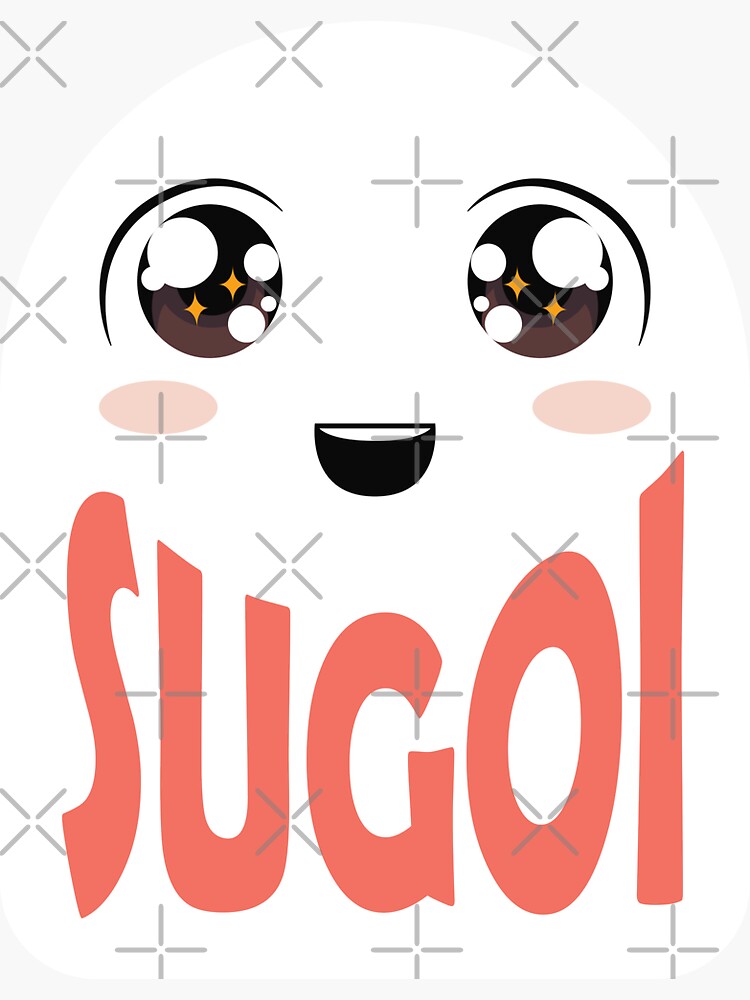 "SUGOI ANIME FACE KAWAII" Sticker for Sale by Vitsson | Redbubble