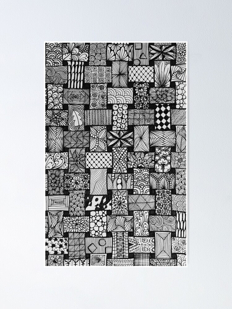 "Zentangle Basket Weave" Poster by TheHermitCrab | Redbubble