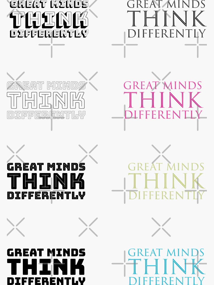 "Great Minds Think Differently- Bold Sticker Pack" Sticker by ylavine ...