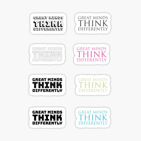 "Great Minds Think Differently- Bold Sticker Pack" Sticker by ylavine ...