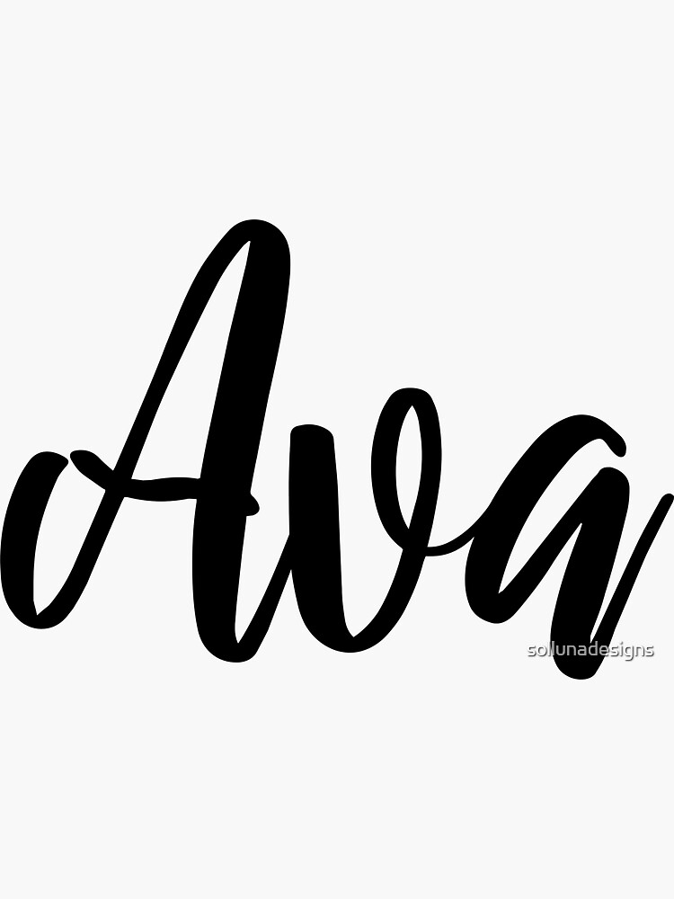 "Ava Name Handwriting Calligraphy" Sticker for Sale by sollunadesigns ...