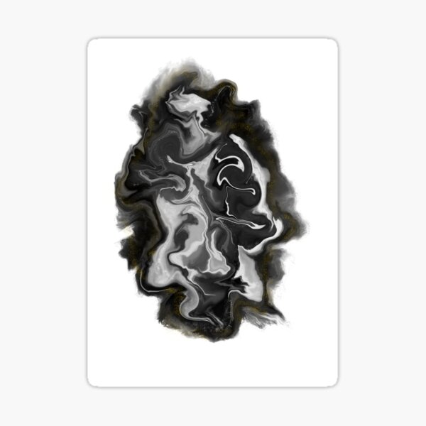 "Abstract Black and White Fume" Sticker for Sale by kerimeart | Redbubble