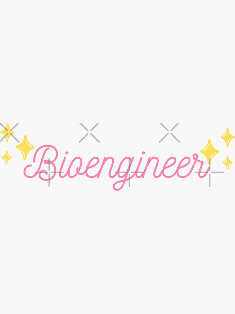 "Sparkly Pink Bioengineer" Sticker for Sale by sunnySaraV | Redbubble