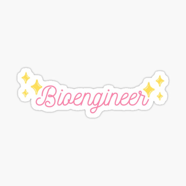 "Sparkly Pink Bioengineer" Sticker for Sale by sunnySaraV | Redbubble