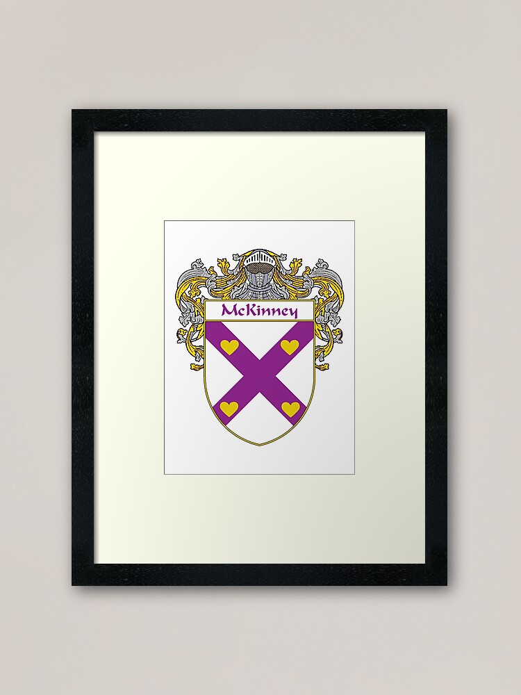 "McKinney Coat of Arms/Family Crest" Framed Art Print by IrishArms ...