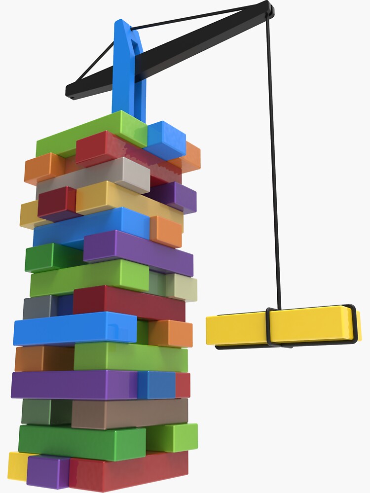 "jenga tower construction" Sticker by coNan16 | Redbubble