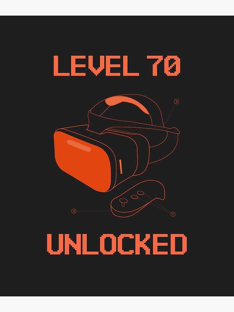 "Level 70 Unlocked - Birthday Leveling Up VR Video Game Controller ...