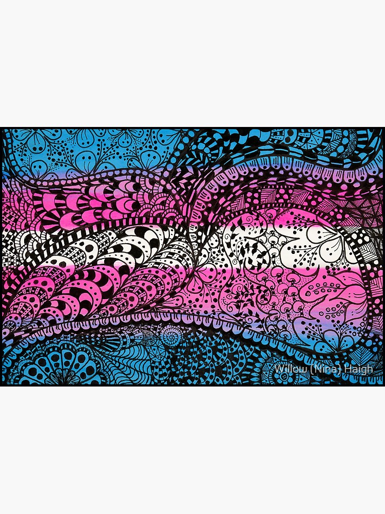 "Trans Pride Flag Psychedelic Abstract Geometic Patterns" Sticker for ...