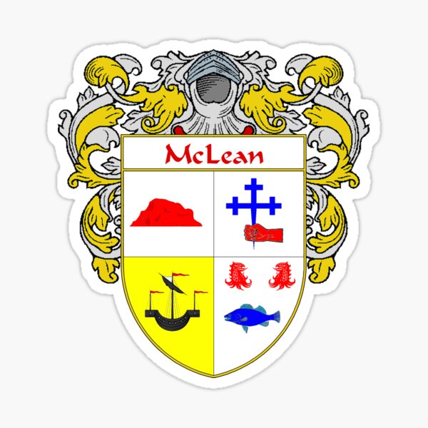 "McLean Coat of Arms/Family Crest" Sticker for Sale by William Martin ...