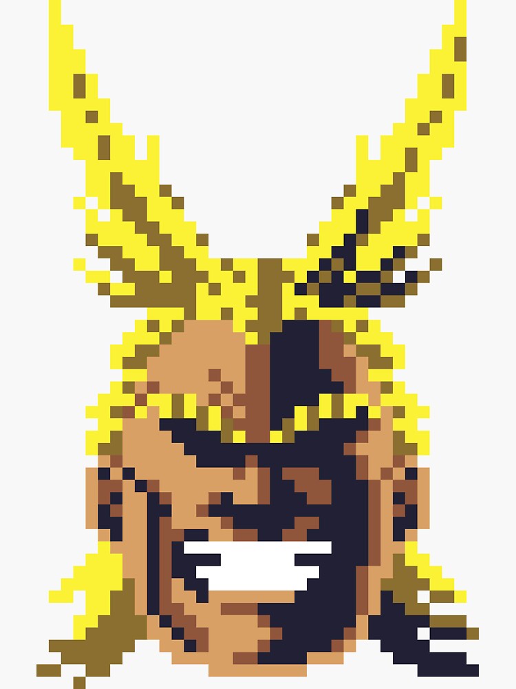 "My Hero Academia Pixel All Might" Sticker by higeniku | Redbubble